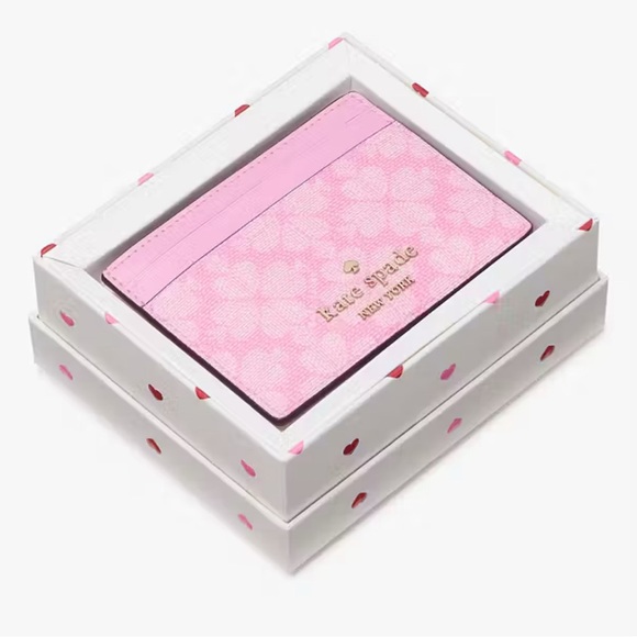 kate spade | Bags | Kate Spade Pink Boxed Spade Flower Small Slim Card ...